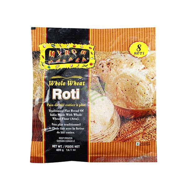 Mirch Masala Frozen Whole Wheat Roti 8 Pcs 400G - Cartly